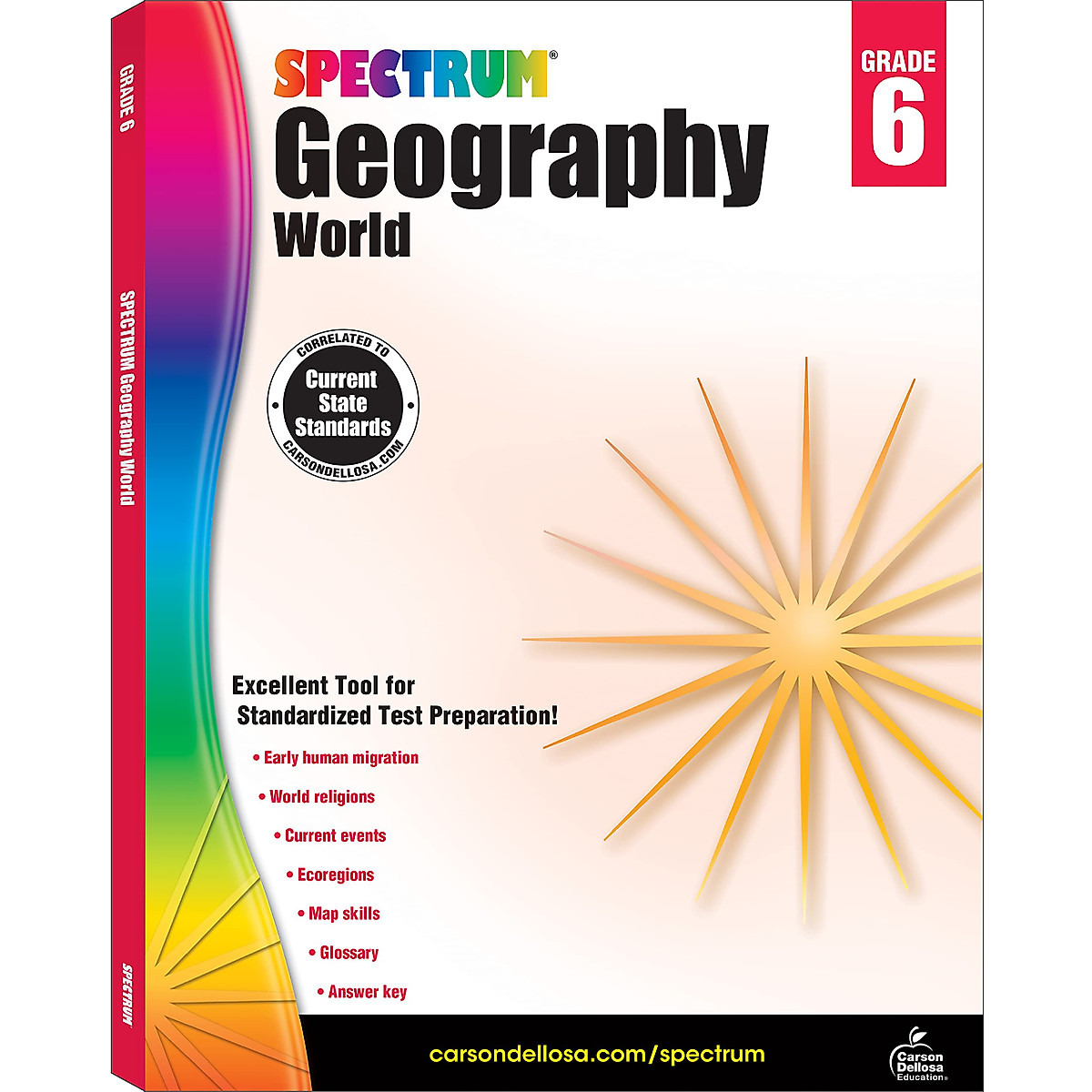 Spectrum Grade 6 Geography Workbook, 6th Grade Workbook Covering International Current Events, World Religions, Migration World History, and World Map ... or Homeschool Curriculum (Volume 96)