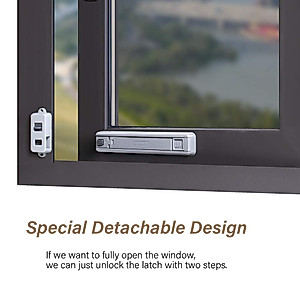EUDEMON Window Lock Children Protection Window Restrictor Child Safety Window Stopper Falling Prevention Locks Limiter Easy to Install and Use 3M VHB Adhesive no Tools Need or Drill