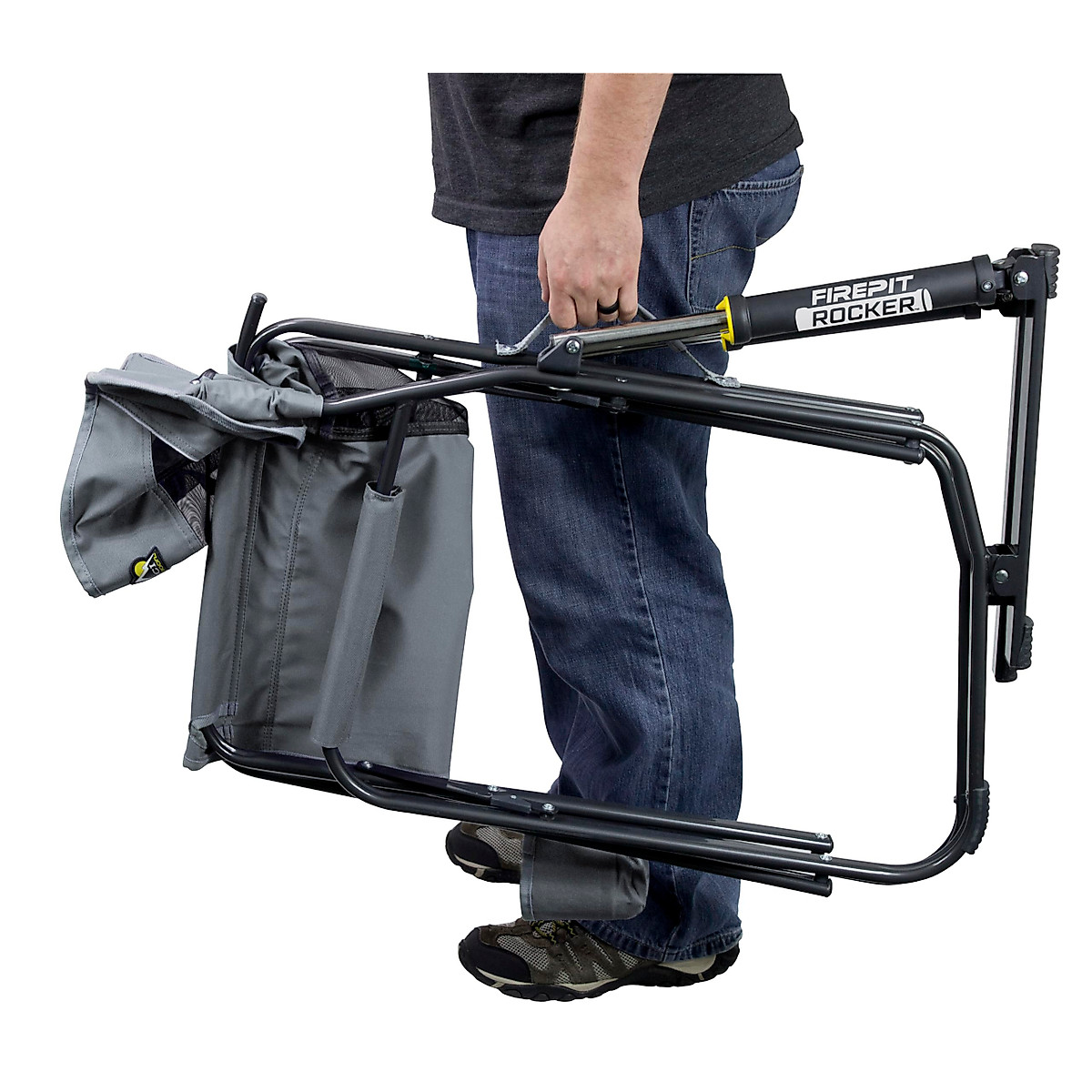 GCI Outdoor FirePit Rocker Low-Ride Outdoor Rocking Chair with Beverage Holder