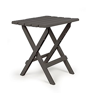 Camco 51885 Charcoal Large Adirondack Portable Outdoor Folding Side Table, Perfect for The Beach, Camping, Picnics, Cookouts & More, Weatherproof & Rust Resistant