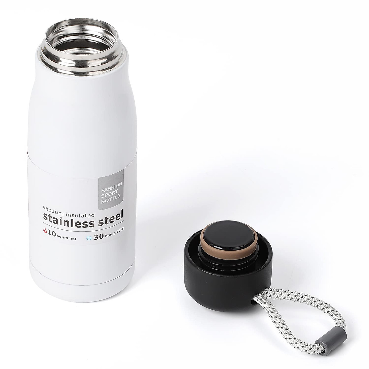 NICEMER Water Bottle, Small Water Bottles, Stainless Steel Insulated Bottle with Strap Lid, Triple-Layered Vacuum Reusable