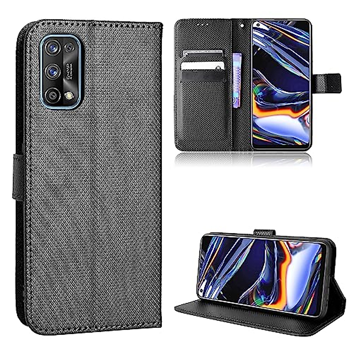 Phone Case for Realme 7 Pro, Leather Wallet Case for Realme 7 Pro Non-Slip PU Leather Cover, Flip Folio Book Phone Cover for Realme 7 Pro Case