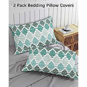 Edwiinsa Teal Ombre Pillow Covers Standard Size Set of 2 20x26 Bed Pillow, Grey Modern Abstract Art Aesthetics Plush Soft Comfort for Hair/Skin Cooling Pillowcases with Envelop Closure