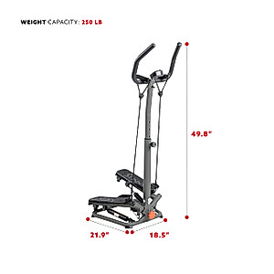 Sunny Health & Fitness Handlebar Fitness Step Machine with Resistance Bands - SF-S020065