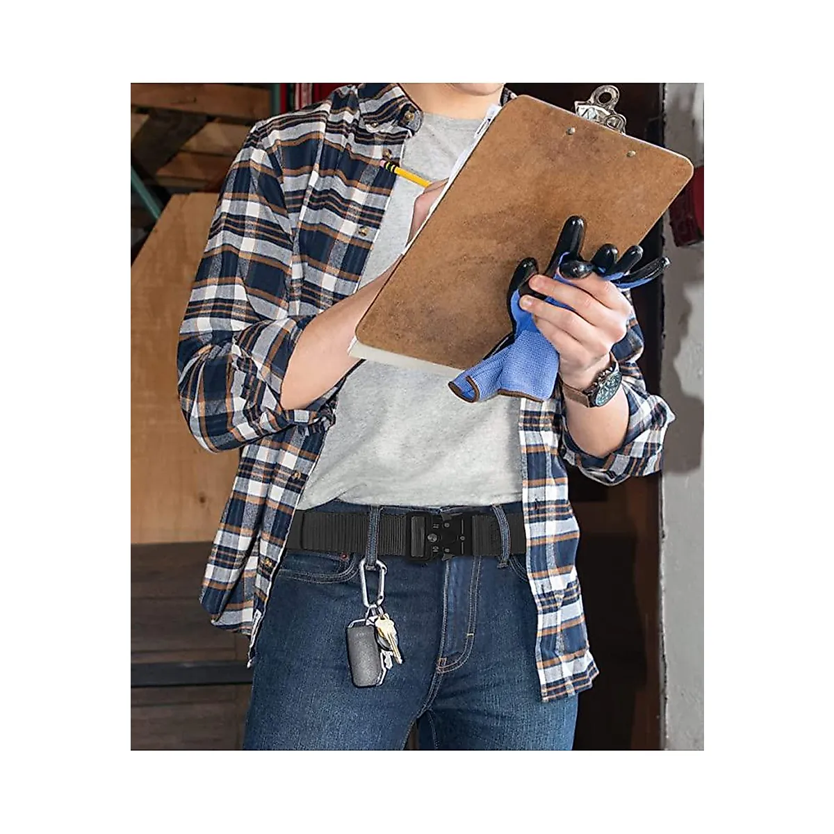 Ｋｉｒａ　Ｓｕｔｓｕ Mens Tactical Belt Work Belts For Men 1.5" Nylon Web Tactical Belt with Automatic Slide Buckle