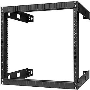 TECHTOO Wall Mount Rack Open Frame 19Inch Server Equipment Rack Heavy Duty Network Equipment Rack 13.7 Inch Deep - Black (09U)