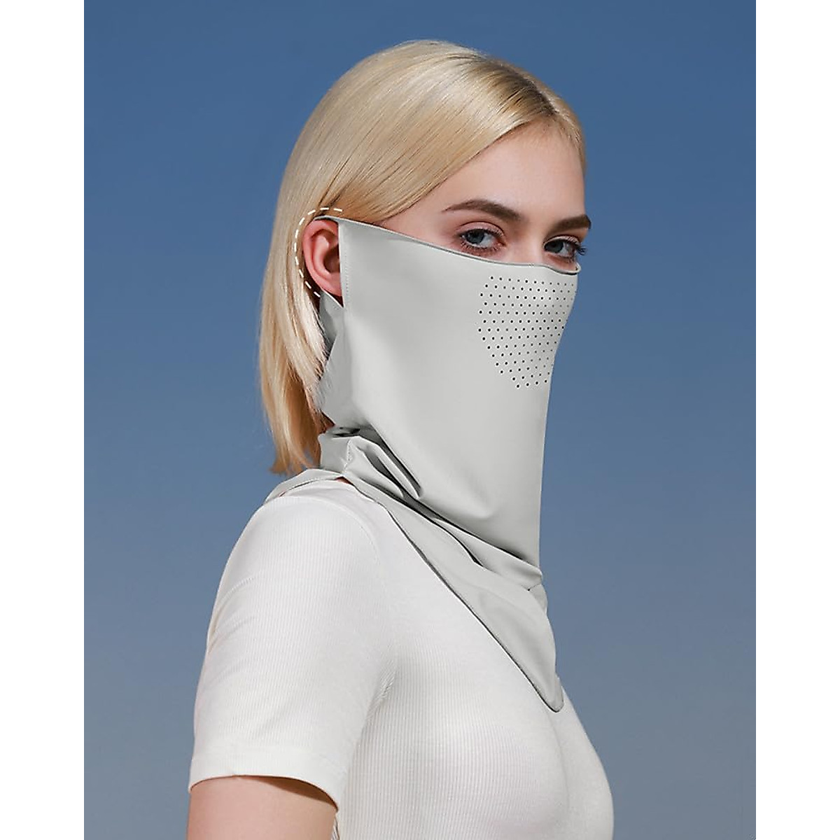 TOPORTY Women Sunscreen Mask Breathable Ice Silk Veil UV Protection Face Neck Cover for Summer Outdoor Sports