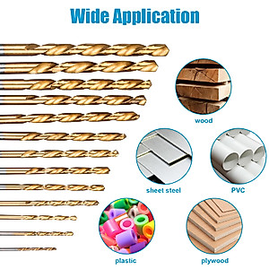 Hex Drill Bit Set, [19+1 PCS] Premium Hex Shank Drill Bit Set, 1/16"-1/4" Drill Bits for Metal, 4241 High Speed Steel Small Drill Bits, Quick Change Drill Bits for Wood, Twist Drill Bit Set