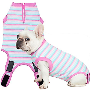 Wabdhally Dog Surgery Recovery Suit,Surgical Recovery Female Spay Suit for Medium Dogs Cats,Surgery Recovery Multi Pink Onesie M
