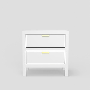 Alpine Furniture Carmel 2 Drawer Nightstand, White