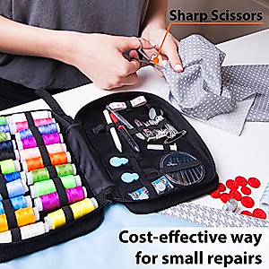 VelloStar Sewing Kit for Adults - Over 100 Sewing Supplies and Accessories - Needle and Thread Kit for Sewing - Hand Sewing Kit Basic for Small Fixes - Sewing Kit for Beginners for Travel Emergency