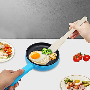 ZXTINGSHOP 6 Inch Frying Pan - 450W Nonstick Electric Skillet Fry Pan, Mini Frying Pan Egg Pan, 180°C/356°F, Blue