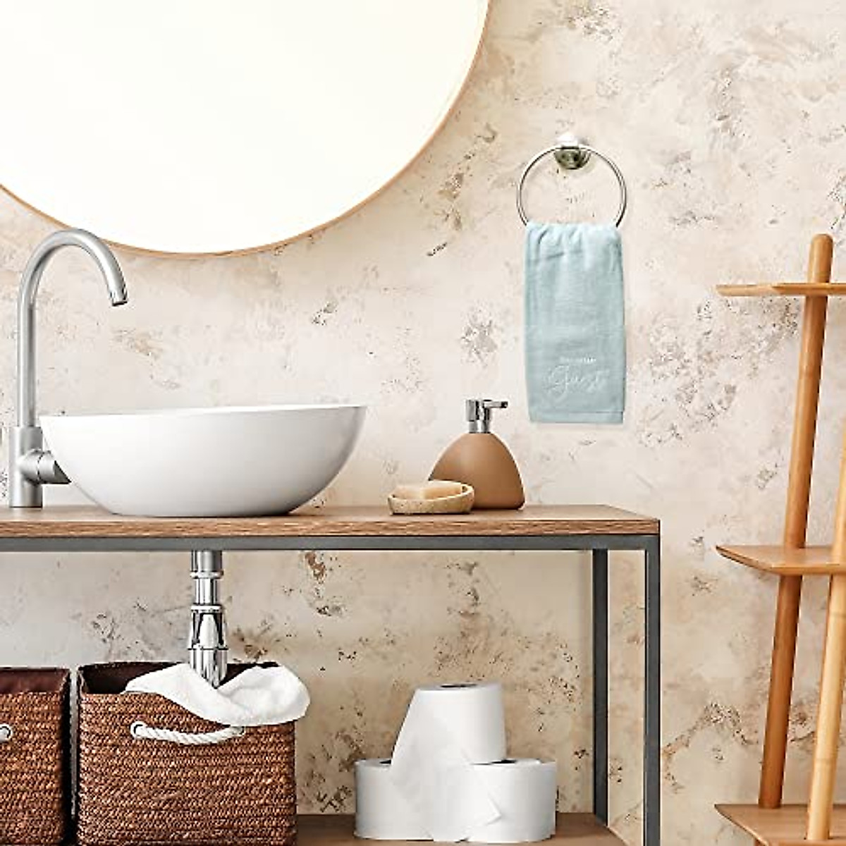 AuldHome Guest Towels (Set of 2, Green); Be Our Guest Monogrammed Hand Towels