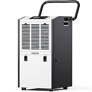 Waykar 155 Pints Large Commercial Dehumidifier with Drain Hose and Water Tank, Industrial Dehumidifier in Large Space up to 8000 Sq. Ft for Home, Basements, Whole House, Library, 5-Year Warranty