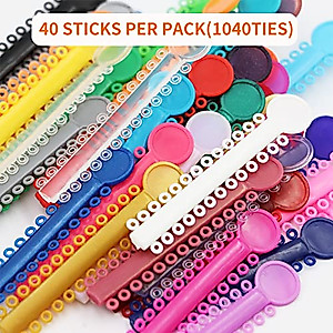 1040 Pcs Multicolored Braces Rubber Bands Orthodontic Ligature Ties O-Rings Elastic Bands for Braces (Color)
