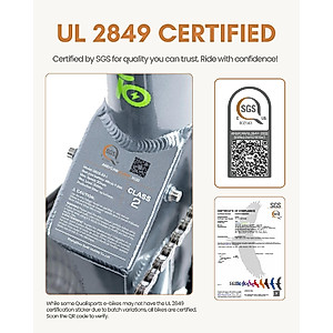 QUALISPORTS Volador Folding Electric Bike Lightweight 36V Removable LG Battery 350W Brushless Motor 7 Speed 20MPH Foldable Bicycle 20" Compact Portable Ebike UL 2849 Certified