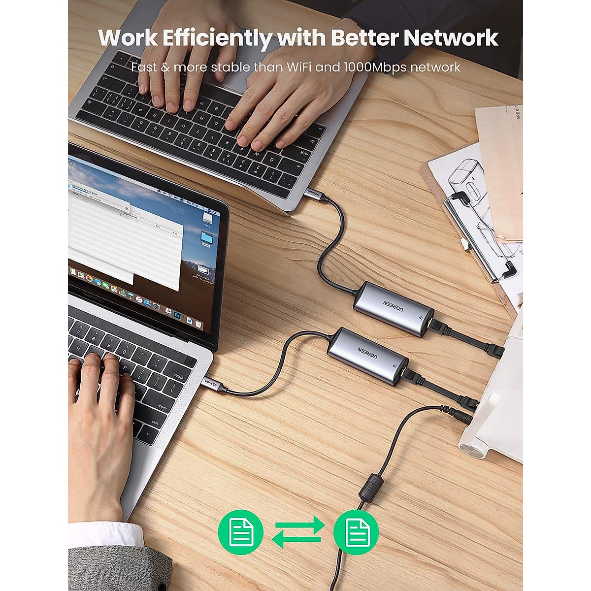 UGREEN USB C Ethernet Adapter 2.5G Gigabit Network Adapter Thunderbolt 3 RJ45 LAN Converter for iMac 2021 M1, MacBook Pro/Air, iPad Pro M1, iPad Air 4, Surface Pro 7, Dell XP15 13, Windows, MacOS, iOS
