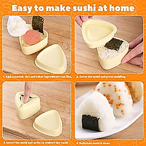 8 Pack Onigiri Mold, Rice Mold Musubi Maker Kit, Spam Musubi Maker Press, Rice Ball Mold Shake Sushi Makers Mold for Kids Lunch Bento and Home DIY
