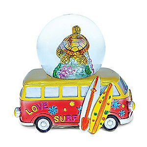 COTA Global Van with Sea Turtle Snow Globe - Water Globe Figurine with Sparkling Glitter, Collectible Novelty Ornament for Home Decor, for Birthdays, Christmas, and Valentine's Day - 65mm