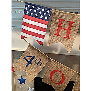 4th of July Banner - Fourth of July Bunting American Banner - July 4th Garland 4th of July Decor - Happy 4th of July Banner Patriotic Garland by Jolly Jon