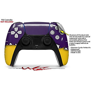 WraptorSkinz Skin Wrap compatible with Sony PS5 DualSense Controller Ripped Colors Purple Yellow (CONTROLLER NOT INCLUDED)