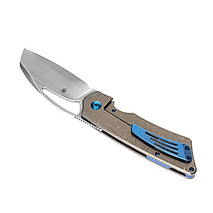 KANSEPT Goblin XL Pocket Folding Knives for Men EDC Camping Folding Knife 3.5''CPM-S35VN Blade Folding Knife withBronzed Anodized Titanium Handle Everyday Carry K1016A3