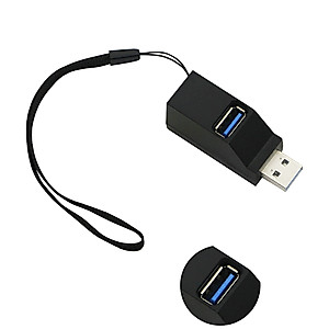 SHANFEILU USB Hub 90 Degree Splitter 3 Port USB 3.0 Adapter Portable Powered Data USB Hub High Speed Transfer for PC Laptop USB Flash Drives Black
