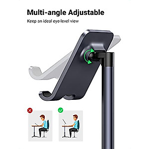 UGREEN Cell Phone Stand for Desk Adjustable Phone Holder Cradle Office Desk Accessories Weighted Base Compatible with iPhone 14 Pro Plus 13 12 Pro Max 11 SE XS XR Samsung Galaxy S23 Black