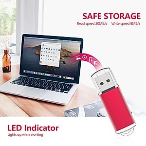 KOOTION 2GB USB 2.0 Flash Drives 10 Pack USB Flash Drives Pen Drive Memory Stick Thumb Drive USB Drives, Red