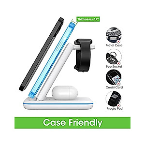 Wireless Charger for Multiple Apple Devices, 2022 Upgraded 3 in 1 Charging Stand Dock for iPhone 13/12/Pro Max/SE/11/X/XS/XR/8, Compatible for iWatch Apple Watch 6/5/4/3/2/SE AirPods Pro/2(White)