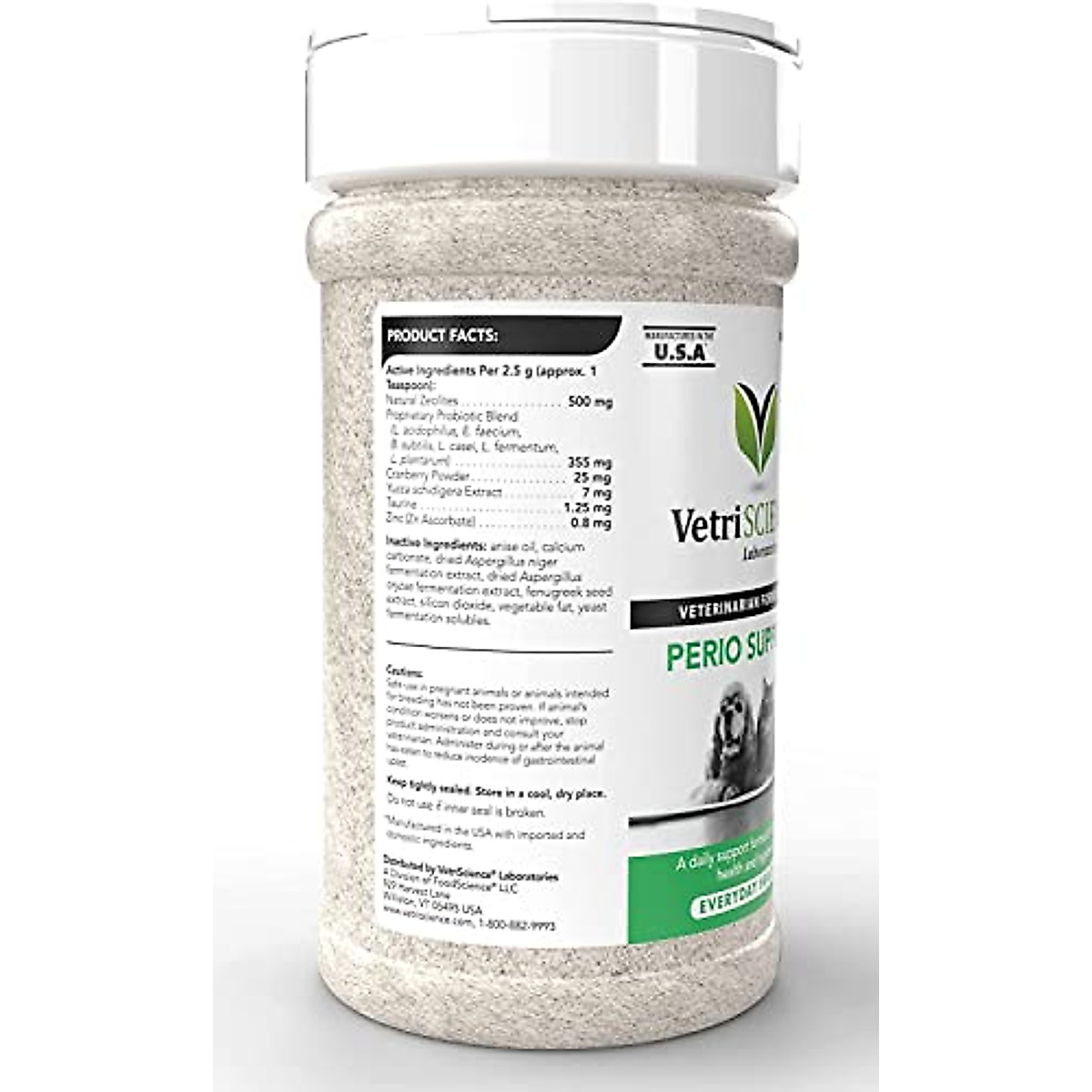 VETRISCIENCE Perio Support Teeth Cleaning Dental Powder for Dogs and Cats, Up to 192 Servings – Clinically Proven to Reduce Plaque and Tartar