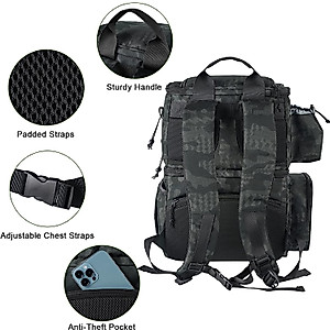 MATEIN Fishing Backpack Tackle Box, Water Resistant Fishing Storage Bag with Rod Holders & Cooler, Fishing Gear Gifts for Men