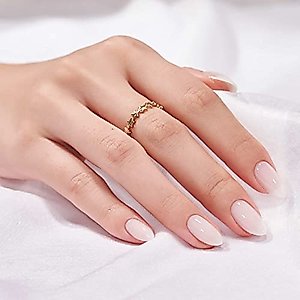 White Press On Nails Short - BTArtbox Supremely Fit & Natural Soft Gel Press on Nails Almond, White Glue on Nails with Nail Glue, Reusable Stick on Nails in 16 Sizes - 32 Fake Nails Kit, Cream Puff