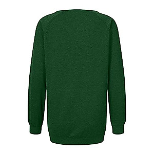 raillery Womens Fashion Solid Color Print SweaterLong Sleeve O Neck Blouse Loose Casual Tunic Tops