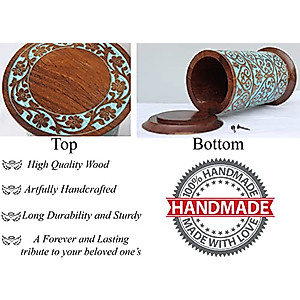 Wooden cremation urn(customized) | urns for ashes | cremation box | carving wooden urn | wooden urn for human ashes | wooden urn | carved boxes (Medium- with text)