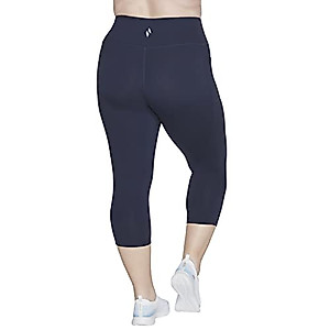 Skechers Women's GO Walk High Waisted Midcalf Legging, Bold Black, Medium