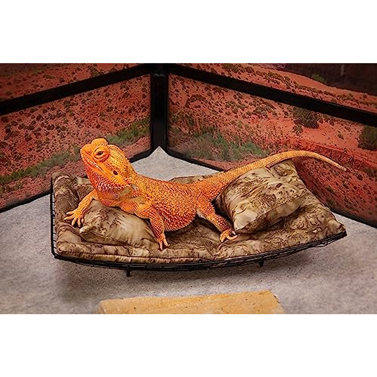 Chaise Lounge for Bearded Dragons, Brown Batik Fabric