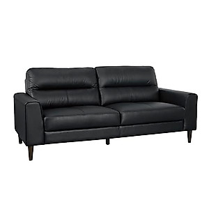 Lexicon Prenzo Leather Match Living Room Sofa Set, 3-Piece, Black