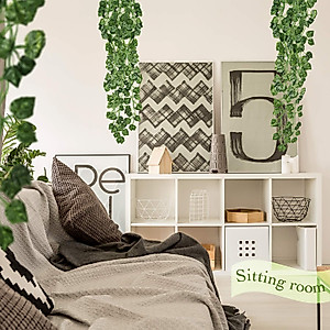 Yatim 90 CM Glabrous Grape Ivy Vine Artificial Plants Greeny Chain Wall Hanging Leaves for Home Room Garden Wedding Garland Outside Decoration Pack of 2