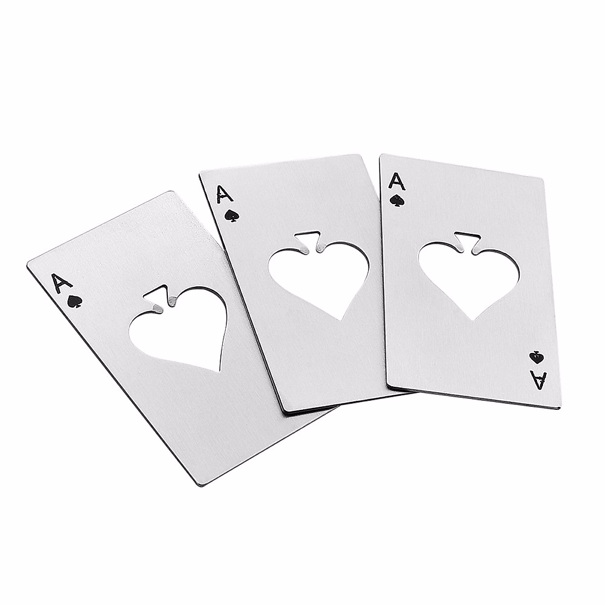 Bottle Opener,QLL 3 Pcs Stainless Steel Credit Card Size Casino Bottle Opener for Your Wallet