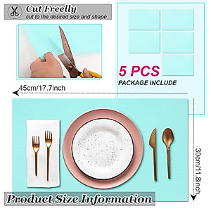 Polly Online Refrigerator Liners Shelf Liners Washable Refrigerator Mats Kitchen Silicone Refrigerator Pads Place Mats 5PCS/Set