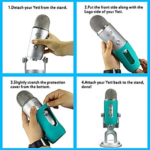 YOUSHARES Blue Yeti Protector - Full Protection Silicon Cover for Yeti & Yeti Pro Microphone (Jade Green)