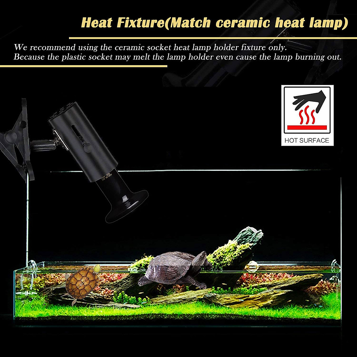 WUHOSTAM 2 Pack 80W Ceramic Heat Lamp with 1-pcs Digital-Thermometer, Infrared Reptile Heat Emitter Heater Lamp Bulb for Pet Brooder Coop Chicken Lizard Turtle Snake Aquarium ETL Listed
