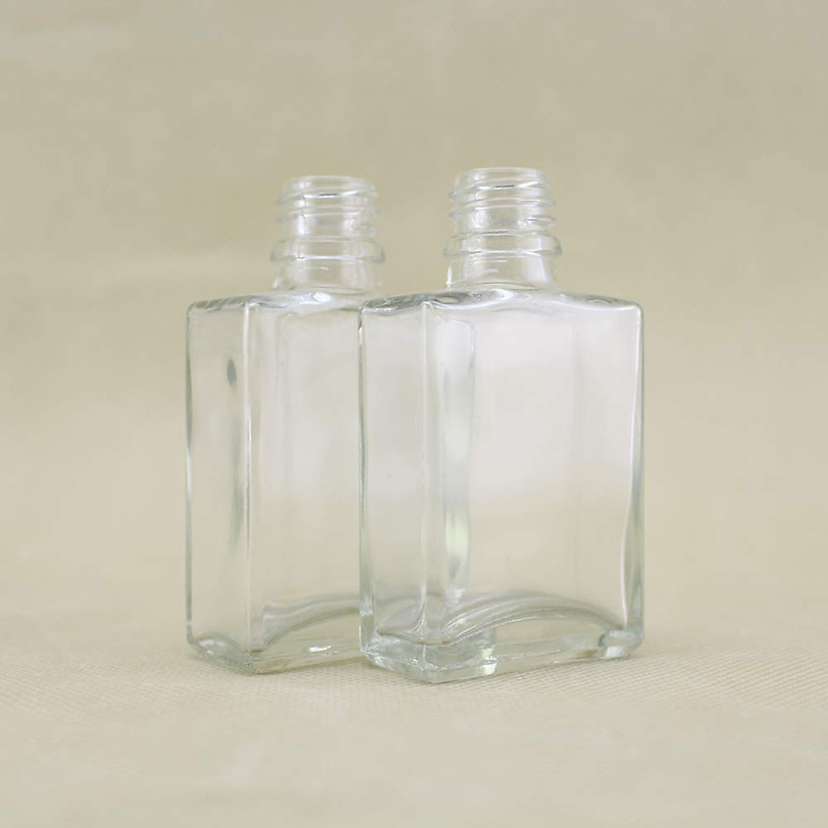 FWD (1 OZ) Clear Square Glass Dropping Bottle with Glass Dropper (3 Pack)
