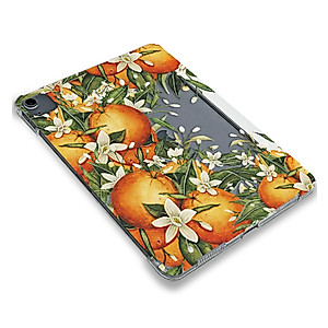 Cute Fruit Orange Flower case Compatible with iPad Mini Air Pro 7.9 8.3 9.7 10.2 10.9 11 12.9 inch Pattern Cover New 2022 2021 Trifold Stand 3 4 5 6 7 8 9 Generation 463 (12.9 Pro 3/4/5 gen)