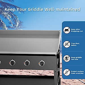 Silicone Griddle Mat for Blackstone 22 inch Tabletop Griddle, Upgraded Full Edge Coverage Griddle Cover, 100% Food Grade Silicone Griddle Cover, Outdoor Griddle Accessories for Blackstone