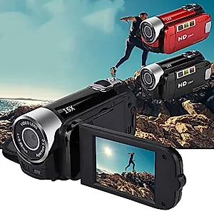 Onlyliua Ultra HD Digital Video Camera, 2.7" TFT-LCD 270 ° Reversible Screen, 16 Times Digital Zoom, Electronic Anti-Shaking, Built-in Mic and Speaker, Gift for Boys and Girls