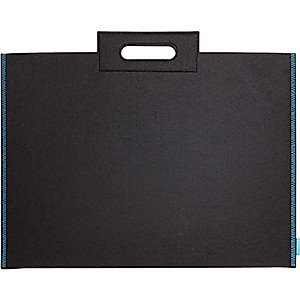 Itoya ProFolio Midtown Bag 14x21 - Black Artist Portfolio Carrier with Blue Stitching - Stylish Portfolio Folder for Artwork and Art Portfolios - Portable Art Portfolio Bag and Art Carrying Case