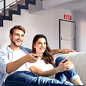 Not an Exit Signs Stickers-No Exit Door Sign Self Adhesive Vinyl Stickers- 12 x 7 Inches Decal Not an Exit Signs Label - Laminated for Ultimate UV - Resistant PVC - Weather&Scratch Resistant - Indoor & Outdoor Use - White Text on Red Base (4 Pack)