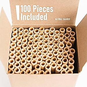 Thick & Heavy-Duty Compostable Bamboo Straws - Disposable & Biodegradable Straws for Cocktail Parties, Wedding, Barbeques, Coffee & On-the-Go Drinks by Taümo